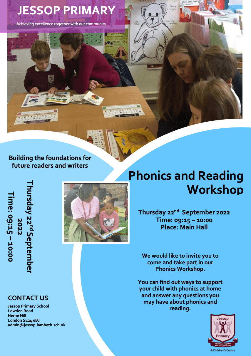 Phonics & Reading Workshop - 22nd September 2022 - Jessop Primary