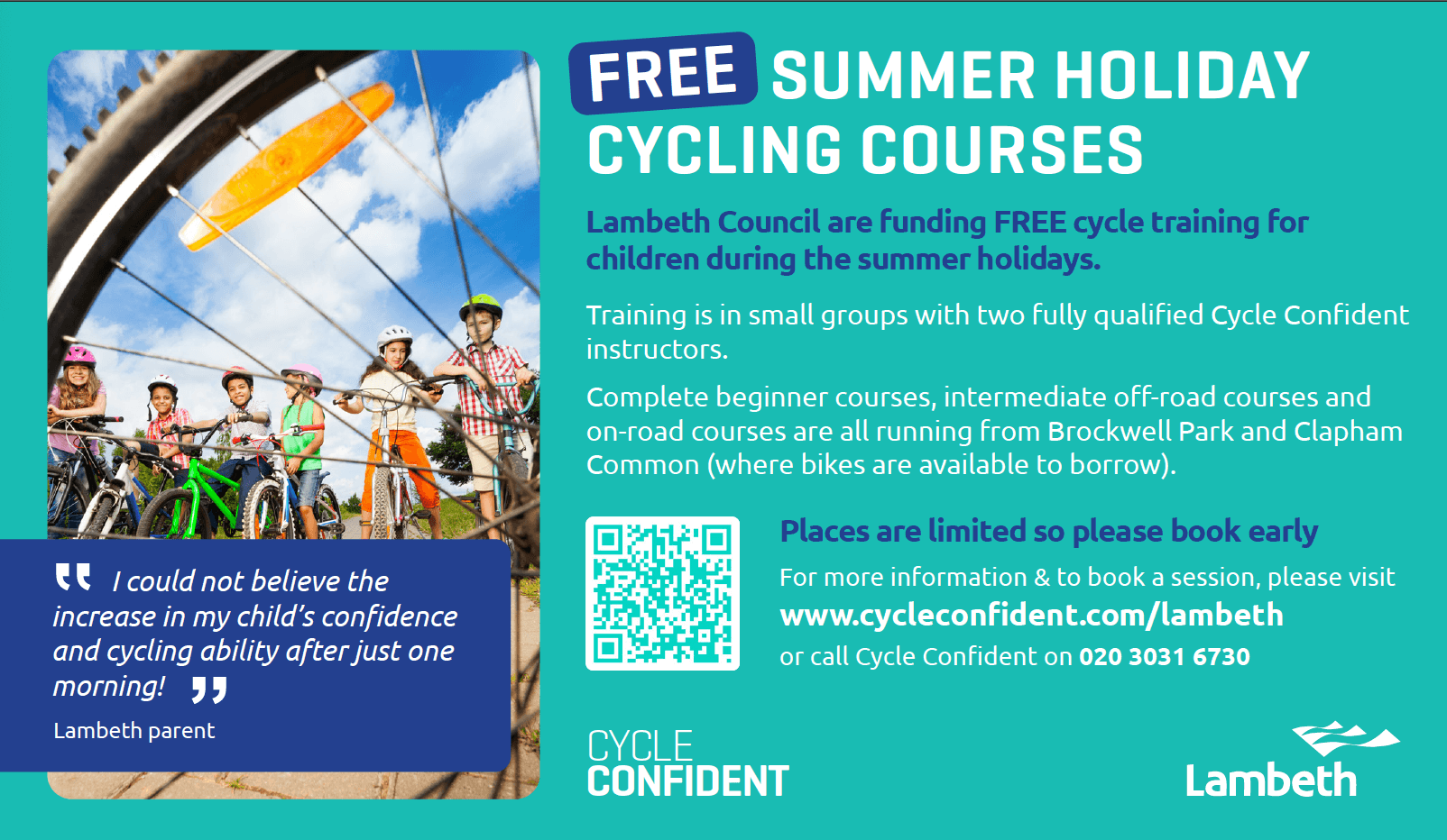 Free Summer Holiday Cycling Courses - Jessop Primary