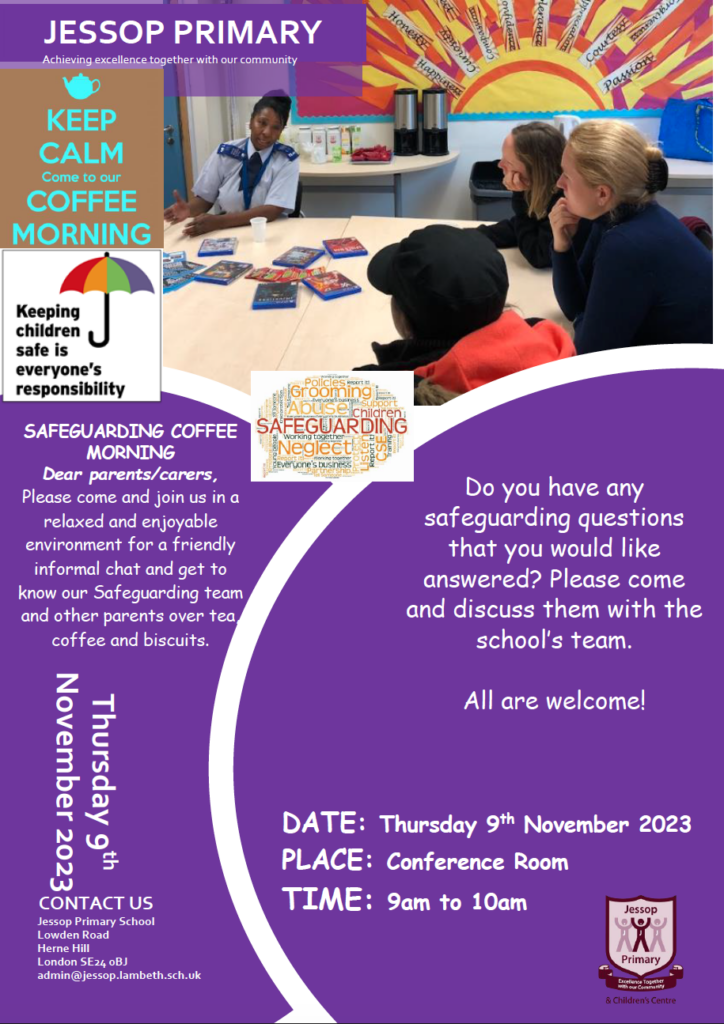 Safeguarding Coffee Morning 9th November 2023 - Jessop Primary
